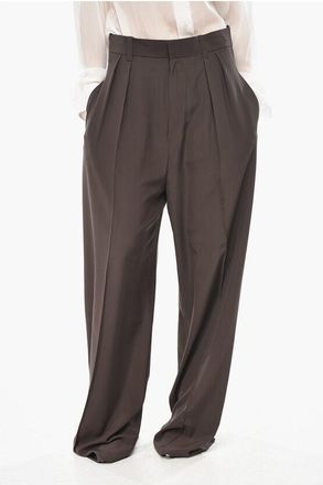Petar Petrov Two-Pleat Silk-Satin Trousers FLUID size 44