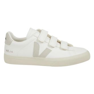 Veja Femme, Chaussures, Blanc, Taille: 37 EU Baskets en Cuir Blanc avec Logo Contrast&eacute;