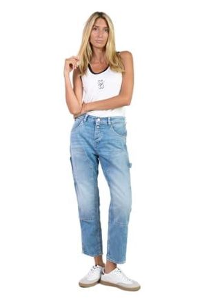 Le Temps Des Cerises Jeans 400/60 Girlfriend Work Taille Haute Bleu