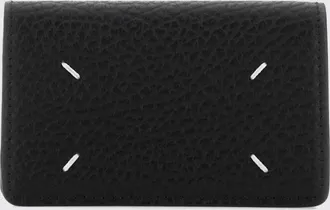 Maison Margiela Porte-cartes bifold Four Stitches en cuir grain&eacute;