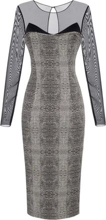 Elisabetta Franchi Femme, Robes, Noir, Taille: 46 FR Robe Midi Imprim&eacute; Effet Python