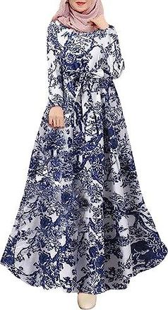 Generic 2026 Robe amincissante &agrave; manches longues pour femme Musulmane V&ecirc;tements de pri&egrave;re Abaya, bleu, XXL