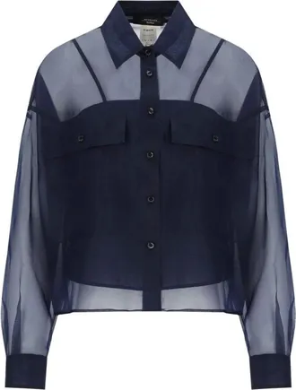 Max Mara Femme, Blouses et Chemises, Bleu, Taille: 38 FR Colomba Shirt