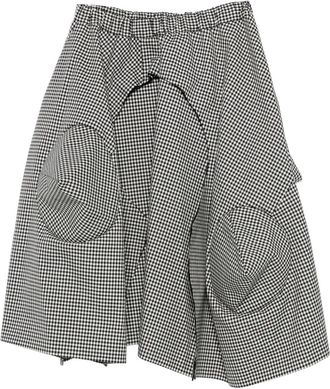 Comme Des Garçons Ausgestellter Rock mit Stickerei - Schwarz