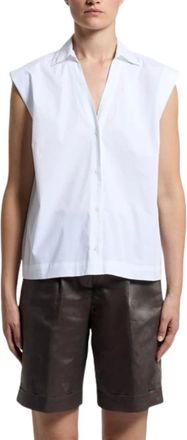 PESERICO Femme, Blouses et Chemises, Blanc, Taille: 42 FR Chemise sans manches