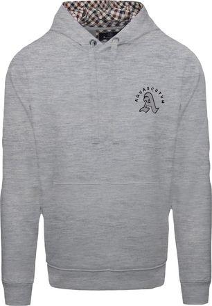 Aquascutum Kapuzenpullover f&uuml;r Herren, K&auml;ngurutasche, Lang&auml;rmlig (Grau)