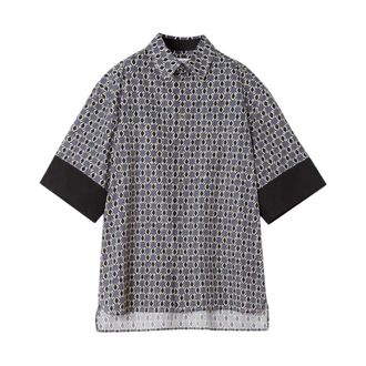 Lanvin Locker geschnittenes Baumwollhemd mit Print - - Shirts - Herren - Mehrfarbig - M