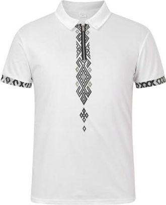 Generic Polo Homme Chemise &Eacute;t&eacute; Rue Homme Sport Manches Courtes 3D Simple Impression L&acirc;che Top, Noir, XXL