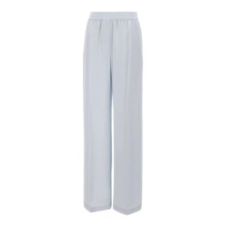 HUGO BOSS Femme, Pantalons, Bleu, Taille: 44 FR Pantalon Large en Cr&ecirc;pe