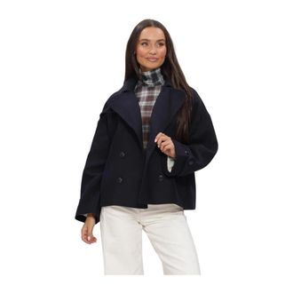 Ruby Tuesday Matho Kurzer Zweireihiger Wollmantel - - Coats - Damen - Blau - S