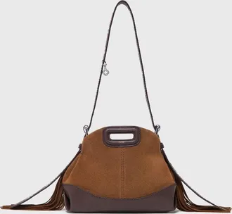 Maje Tasche Miss M Mini, Leder & Wildleder - Camel/marron - Maje
