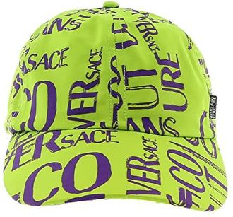 Versace Casquette de baseball à imprimé signature vert citron pour homme, vert citron, Taille unique