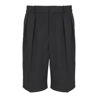 Balmain Homme, Shorts, Noir, Taille: M Bermuda en grain de poudre &agrave; plis