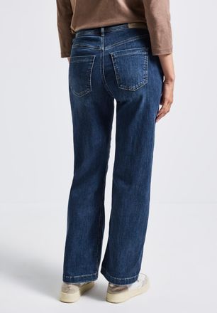 Street One Loose-fit-Jeans STREET ONE, Damen, Gr. 25, Länge 30, mid blau soft washed, Jeans, 79% Baumwolle, 15% Polyester, 4% Elastomultiester, 2% Elasthan, unif