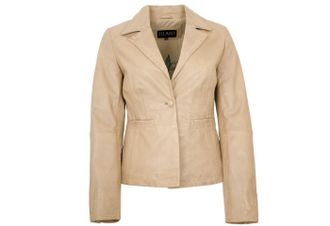 Jilani Lederjacke Kylie Jilani Collection - Damen Lederjacke Blazer Lammnappa beige sand