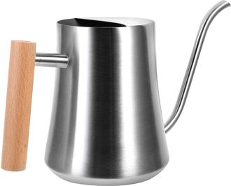 OSALADI Edelstahl Gie&szlig;kanne 1L mit Holzgriff Blumengie&szlig;kanne f&uuml;r Innen und Au&szlig;enbereich Pflanzengie&szlig;kanne mit Langem Ausguss f&uuml;r Zimmerpflanzen und Garten