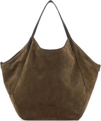 Brunello Cucinelli Femme, Sacs, Brun, Taille: ONE Size Mud Suede Shopping Bag