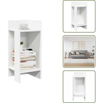 vidaXL The Living Store Beistelltische 2 Stk. mit Ablage Wei&szlig; 25,5x27x60 cm - Holzbeistelltisch