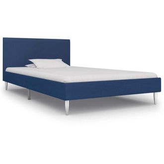 vidaXL Cadre de lit Bleu Tissu 90 x 200 cm