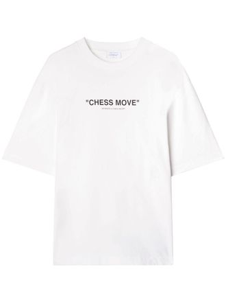 Off-white t-shirt Chess Move &agrave; manches courtes - Blanc