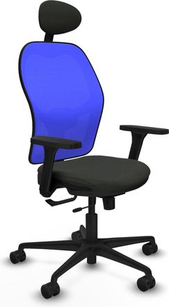 Piqueras y Crespo Ergonomischer B&uuml;rostuhl, atmungsaktiv, mit 3D-Armlehnen, h&ouml;henverstellbare Lendenwirbelst&uuml;tze und festes Kopfteil, ausgestattet mit Syncro/Traslack. B