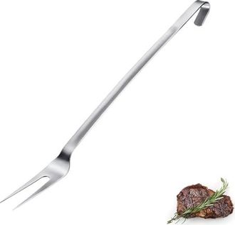 Westmark Fleischgabel Pro - Edelstahl Tranchiergabel mit langen Zinken & Aufhängehaken - Perfekt für Grill, Braten & Profiküche - Silber, 50 cm