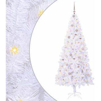 vidaXL K&uuml;nstlicher Weihnachtsbaum Wei&szlig; 210 cm PVC und Stahl vidaXL