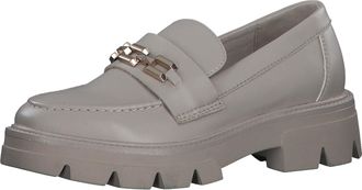 s.Oliver Damen Loafer mit Plateau aus Kunstleder mit Kette, Beige (Ivory), 42 EU