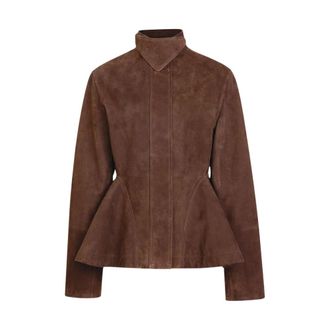 Alaia Wildleder Ziegenleder Sch&ouml;&szlig;chenjacke - - Jackets - Damen - Braun - XS