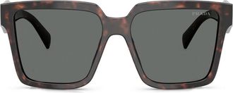 Prada Eckige Sonnenbrille in Schildpattoptik - Braun