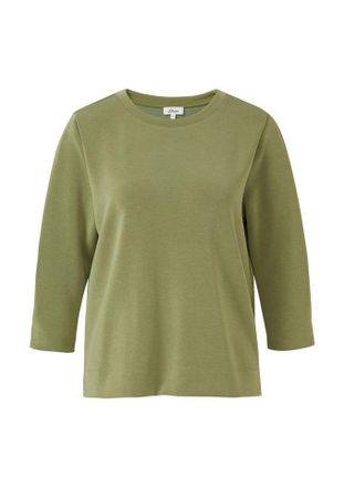 s.Oliver 3/4 Arm-Pullover Sweatshirt Sweatshirt aus Scuba mit 3/4-Arm