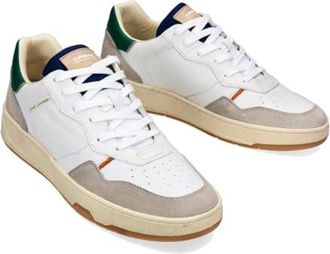 Crime London Timeless Low Top, Chaussures de mode unisexe, White Green Bleu, 43 EU