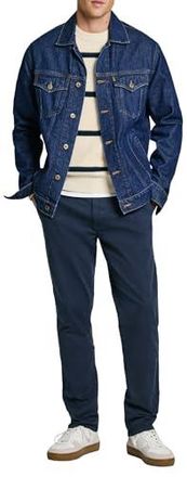 Pepe Jeans London Slim Chino Twill Pantalon, Bleu (Dulwich Blue), 34 W Homme