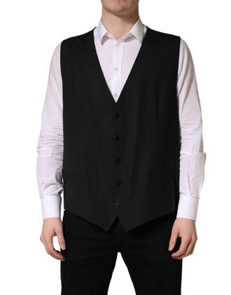 Dolce & Gabbana Virgin Wool Vest - Black