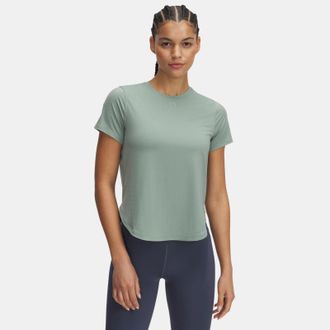 Under Armour Studio Spirit Kurzarm-Oberteil für Damen Silica Grün / Reflektierend XL