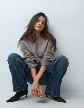 Gina Tricot Gina Tricot pull oversize en mohair marron