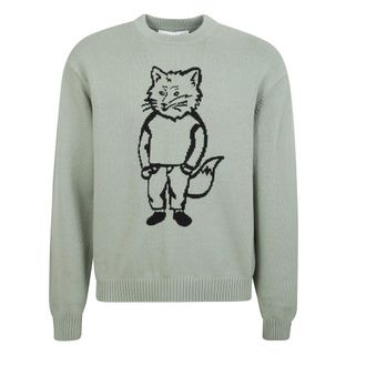Maison Kitsun&eacute; Mintgr&uuml;ner Pullover mit langen &Auml;rmeln - - Knitwear - Herren - Gr&uuml;n - L