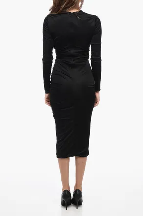 Versace Long-Sleeve Dress with Ruffles Versace