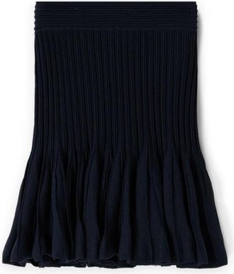 Motivi Femme, Jupes, Bleu, Taille: 42 FR Mini-jupe &eacute;vas&eacute;e en maille