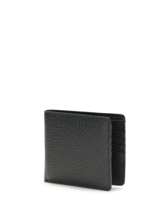 Maison Margiela Womens Wallet With Iconic Contrast Stitched Black Calf Leather Bos Taurus