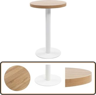 vidaXL Table de bistro Marron clair 50 cm MDF - Table Bistro - Table Ronde - Table Pour Deux - Mobilier Extérieur - Décoration Intérieure