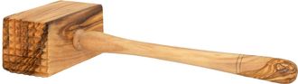 NATUREHOME Fleischklopfer aus Olivenholz - 25cm zweiseitiger Fleischhammer - Holzhammer K&uuml;chenzubeh&ouml;r zum Klopfen von Fleisch