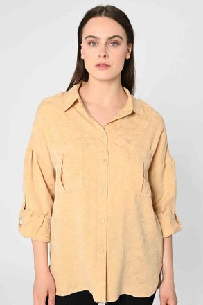 Lovjoi Damen vegan Bluse Mantari Brownsugar