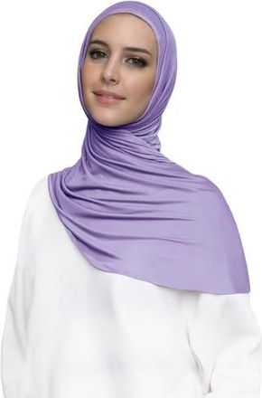 Lina & Lily Hijab Femme &agrave; Enfiler en Jersey Modal pour Femme Musulmane (Lavande)