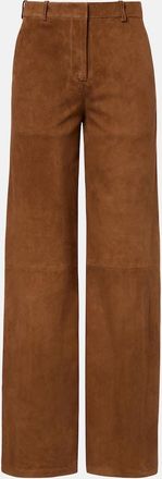 Nour Hammour Pantalon large Coda en daim