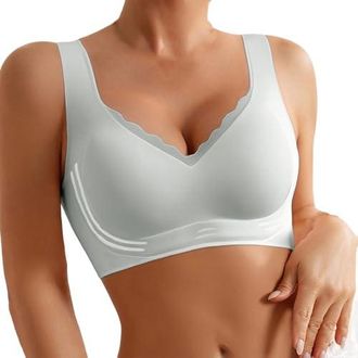 Generic Soutien Gorge Invisible Soutien Gorge sans Armature Brassiere Femme Tous Les Jours Bralette Seamless Push Up Non Rembourr&eacute;e L&eacute;g&egrave;rement Doubl&eacute;e Confort