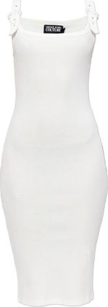 Versace Jeans Couture Femme, Robes, Blanc, Taille: 40 FR Robe avec boucles d&eacute;coratives sur les bretelles