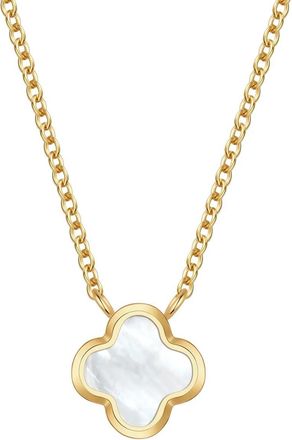Glanzst&uuml;cke M&uuml;nchen Halskette - Edelstahl Halskette PerlmuttKleeblatt - Gr. unisize - in Gold - f&uuml;r Damen
