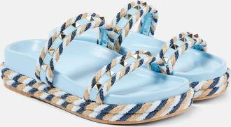 Valentino Garavani Sandalen Rockstud Torchon mit Leder