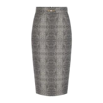 Elisabetta Franchi Femme, Jupes, Gris, Taille: 40 FR Viscose Pencil Skirt